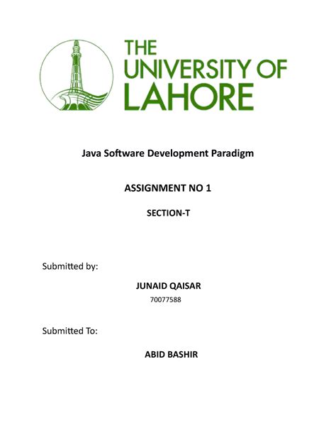 Java Software Development Paradigm A1 Java Software Development