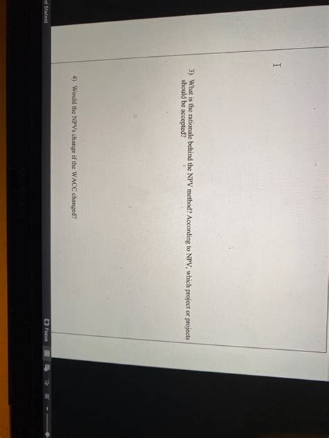 Solved 3 What Is The Rationale Behind The Npv Method