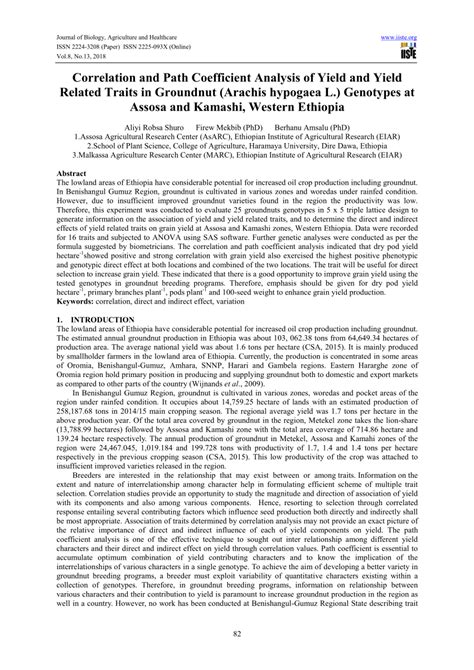 Pdf Correlation And Path Coefficient Analysis Of Yield And Yield Related Traits In Groundnut
