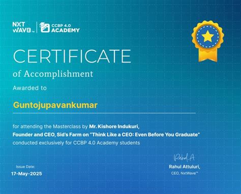 Thinklikeaceo Kishoreindukuri Nxtwave Ccbp4academy Sidsfarm Pavankumar Guntoju