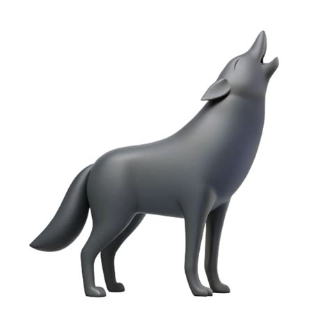 Pristine Inspired Crisp Edges Silhouette Of A Wolf Howling Scalable Minimal Design With