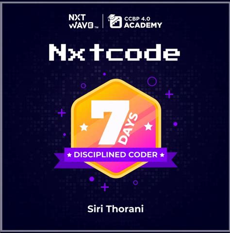 Ccbp Nxtwave Nxtcode 21daysofcodingchallenge Siri Thorani