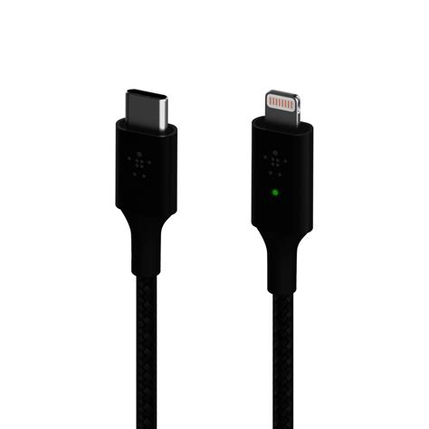 USB C To Lightning Cable Smart LED 1 2m 4ft Belkin Belkin UK