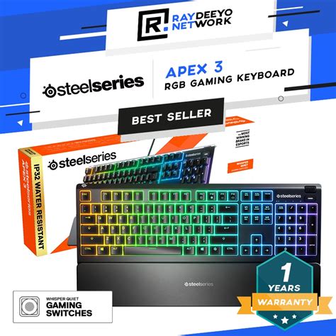 Steelseries Apex RGB Gaming Keyboard Whisper Quiet Switches Shopee Malaysia