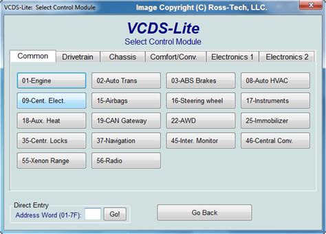 Ross Tech VCDS Lite Manual Select Ross Tech VCDS Lite Manual Select