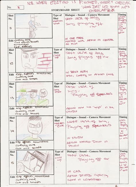 A2 Production Portfolio Video Production Storyboards