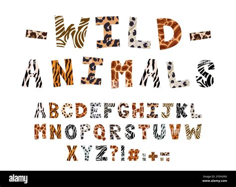 Hand Drawn Wild Animal Font English Alphabet Stock Vector Image And Art