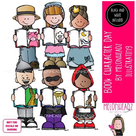 Book Character Day Clip Art School Spirit Literature Mini Melonheadz