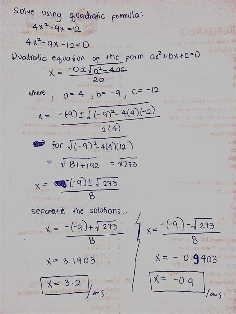 [solved] solve using the quadratic formula express answer to the