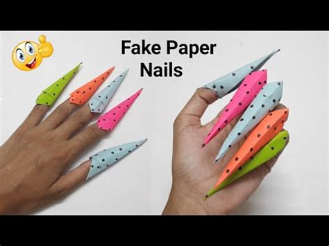 How To Make Fake Nails At Home With Paper Fake Paper Nails Funny