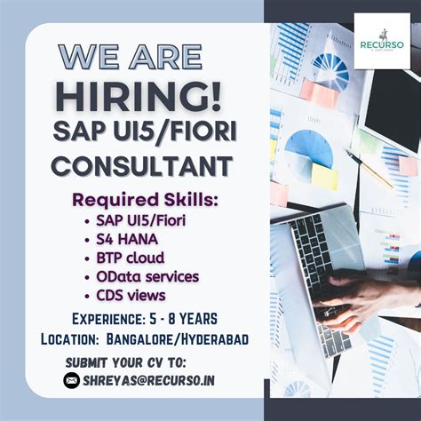 Recurso Hr Services On Linkedin Everyone Hiring Sap Ui5 Fiori Consultant Multiple Hirings