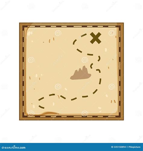 Maritime Nautical Map Cartoon Vector Illustration Stock Illustration