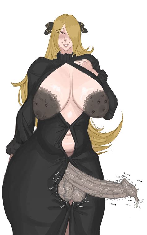 Rule 34 1futa 2024 Balls Big Penis Breasts Breasts Out Bumpy Areola Cynthia Pokemon Dark
