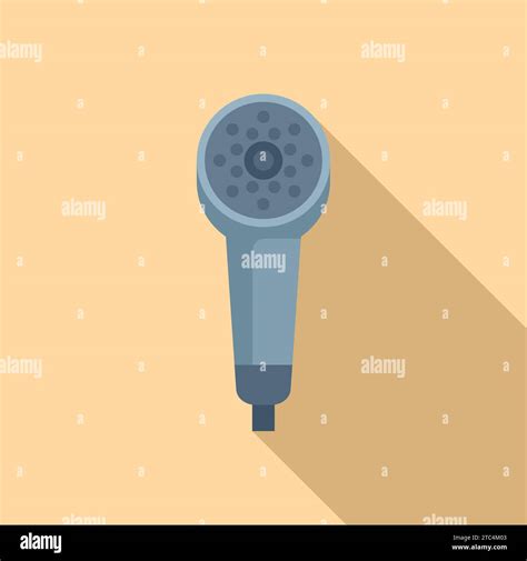 wash clean object icon flat vector shower head spray wet bath stock