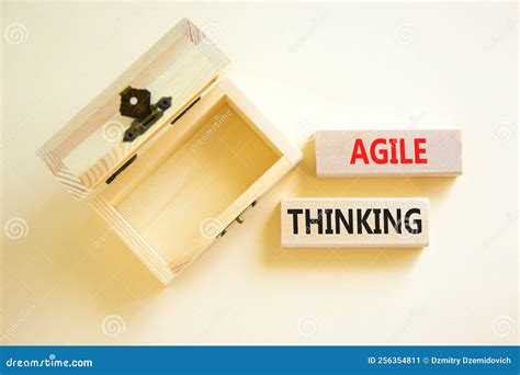 Agile Thinking Symbol Concept Words Agile Thinking On Wooden Blocks Beautiful White Table