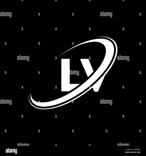 LV L V Letter Logo Design Initial Letter LV Linked Circle Uppercase Monogram Logo White Color