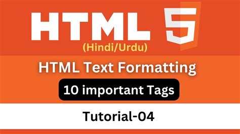 How To Make Italic Bold Text In Html 10 Important Tags Html Course Tutorial 04 Youtube