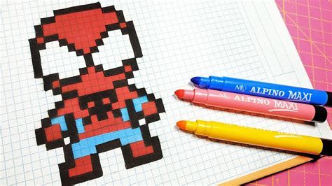 Handmade Pixel Art How To Draw Spiderman Pixelart Youtube