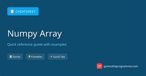 Numpy Array Operations Cheat Sheet 2026 Complete Reference