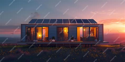 Premium Photo Sustainable Living Ecofriendly Modular Homes Powered By