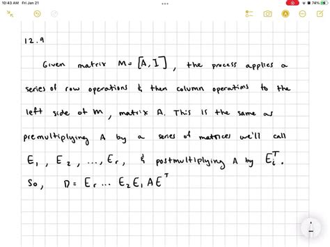 solved justify algorithm 12 1 which diagonalizes under congruence a