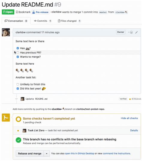 Github Clarkbwtask List Zero Bot A Probot That Blocks Merging When