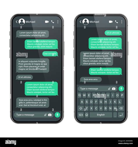 realistic smartphone with messaging app sms text frame conversation