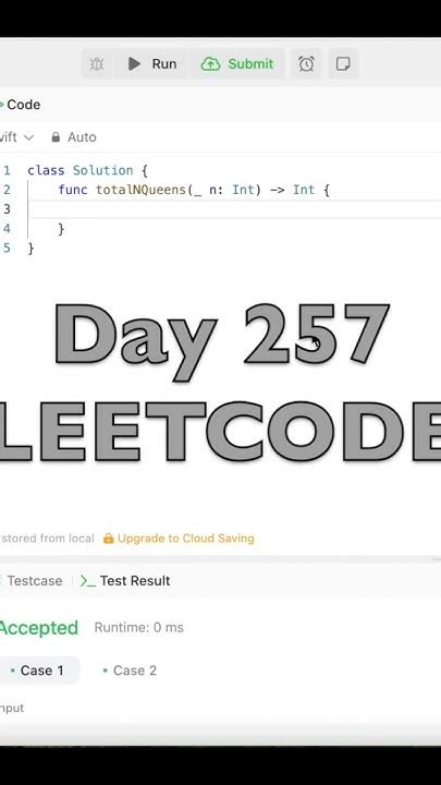 Day 257 Leetcode Problem 52 Swift Daily Challenge Swiftui