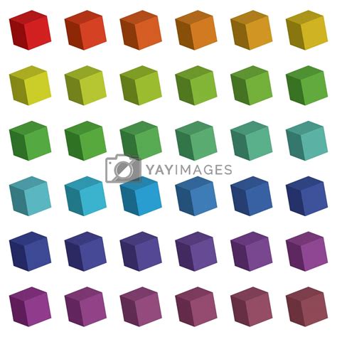 Illustration Of 3d Cubes In Various Colours By Dragoneyemedia Vectors And Illustrations With
