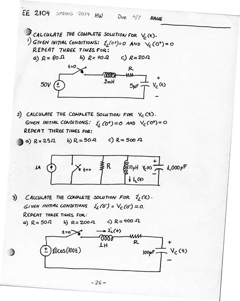 solved calculate the complete solution vc t given initial
