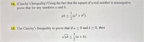 solved 14 cauchy s inequality using the fact that the