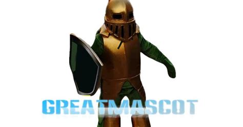 Golden And Green Knight Mascot Costume