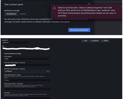 Alerting Unable To Configure Webhook Contact Point With Basic Authentication 77906 Alerting