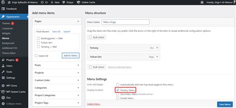 Cara Membuat Menu Di WordPress Terlengkap