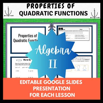 No Prep Lesson Properties Of Quadratic Functions Algebra II TPT