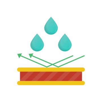 Waterproof Fabric Icon In Solid Outline Style Spray Resistant Rainy Vector Spray Resistant