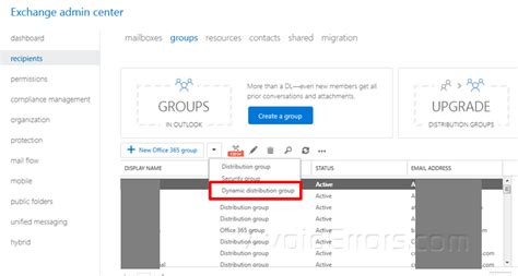 How To Create Dynamic Distribution Group In Office 365 Avoiderrors