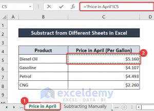 How To Subtract From Different Sheets In Excel Suitable Ways