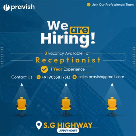 Baiju Desai On Linkedin Hiring Openings Receptionist