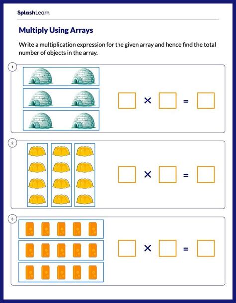 Multiplication With Arrays Worksheets Free And Printable Splashlearn