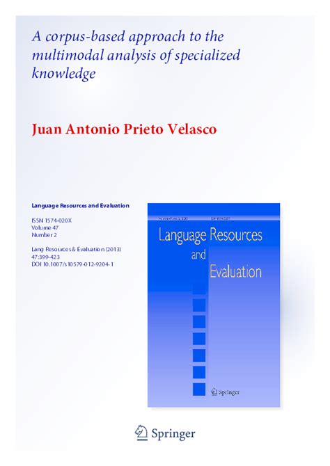 Pdf A Corpus Based Approach To The Multimodal Analysis Of Specialized Knowledge