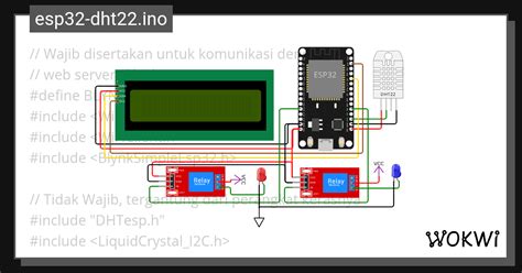 Sensor Suhu And Kelembaban Blynk Wokwi Esp32 Stm32 Arduino Simulator