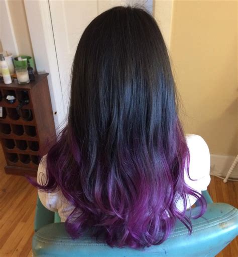 Black Hair With Purple Tips
