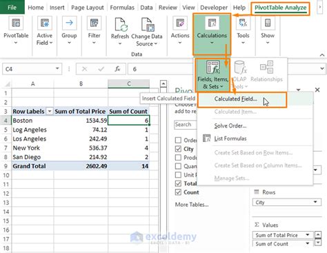 How To Achieve A Calculated Field Sum Divided By Count In A Pivot Table
