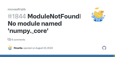 Modulenotfounderror No Module Named Numpy Core Issue Microsoft Qlib Github