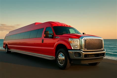 Book F550 Big Red Limousine Car Rental In Dubai