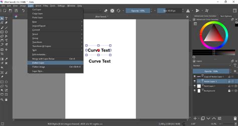 How To Curve Text In Krita Step By Step Graphic Pie
