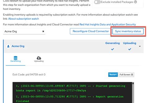 Red Hat Satellite Synchronization With Insights
