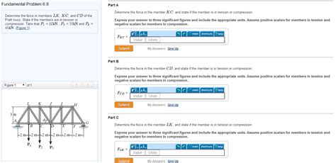 Solved Fundamental Problem 6 8 Determine The Force In