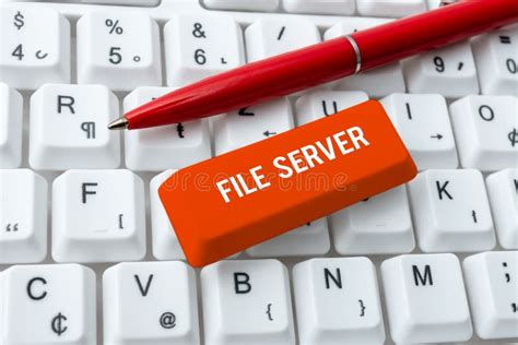 Conceptual Caption File Server Word Written On Device Which Controls
